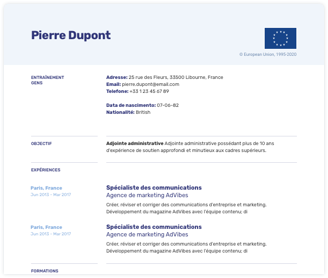 CV Europass à télécharger | Modele de CV europeen